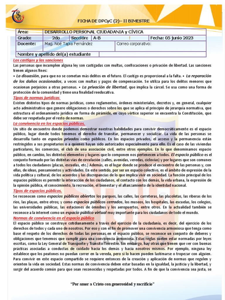 Ficha de Trabajo (2) 2do DPCC - II Bimestre | PDF | Discriminación | Prejuicios