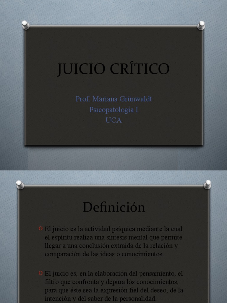 Juicio Crítico | PDF | Psique (psicología) | Verdad