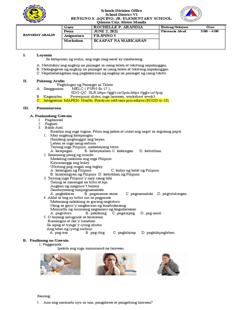 Rochelle P. Arandia Filipino Demo | PDF