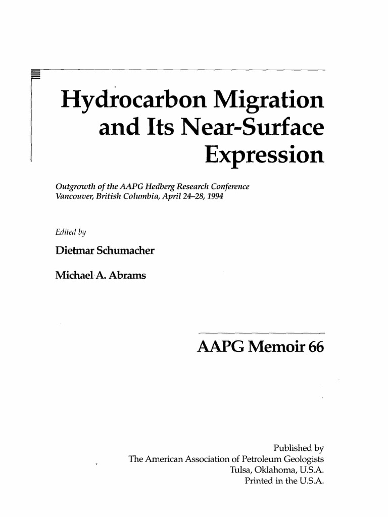 Hydrocarbon Migration and Its Near-Surface Expression: AAPG Memoir 66 | PDF | Petroleum ...