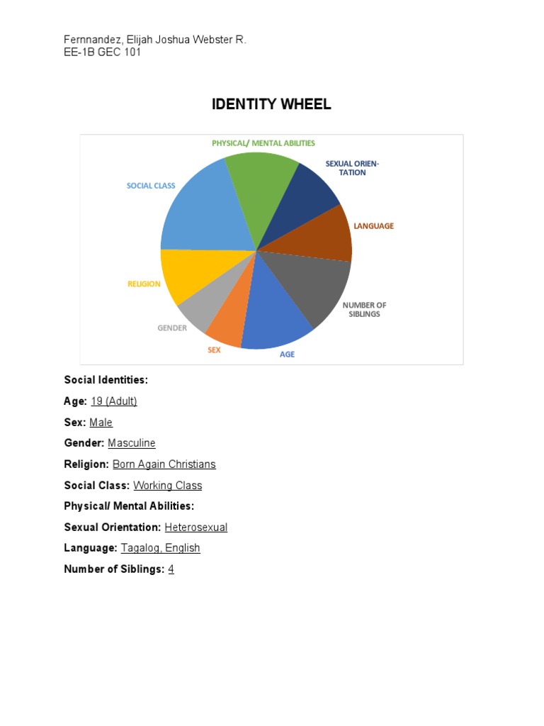 Identity Wheel | PDF | Gender Studies | Gender