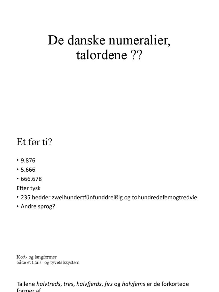 De Danske Talord | PDF
