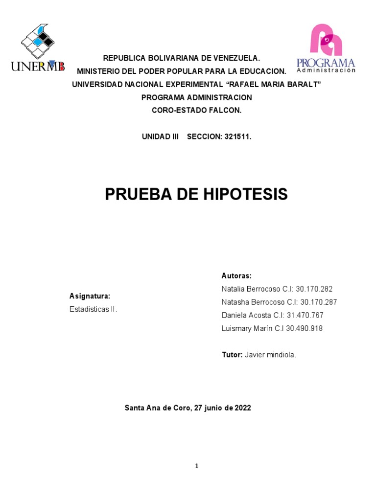Unidad III | PDF | Hipótesis | Estadísticas