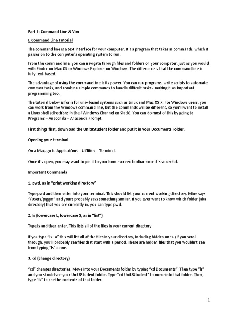 Part 1 Command Line Pdf Directory Computing Command Line Interface