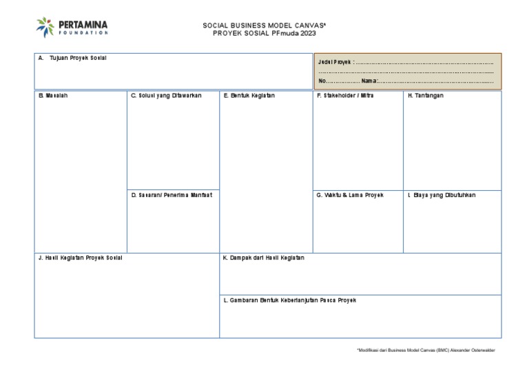 Format Social Bussiness Model Canvas (Social BMC) PFmuda 2023 (1) | PDF