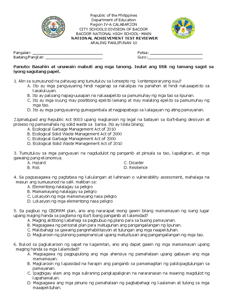 Ap10 Nat-Reviewer D2 | PDF
