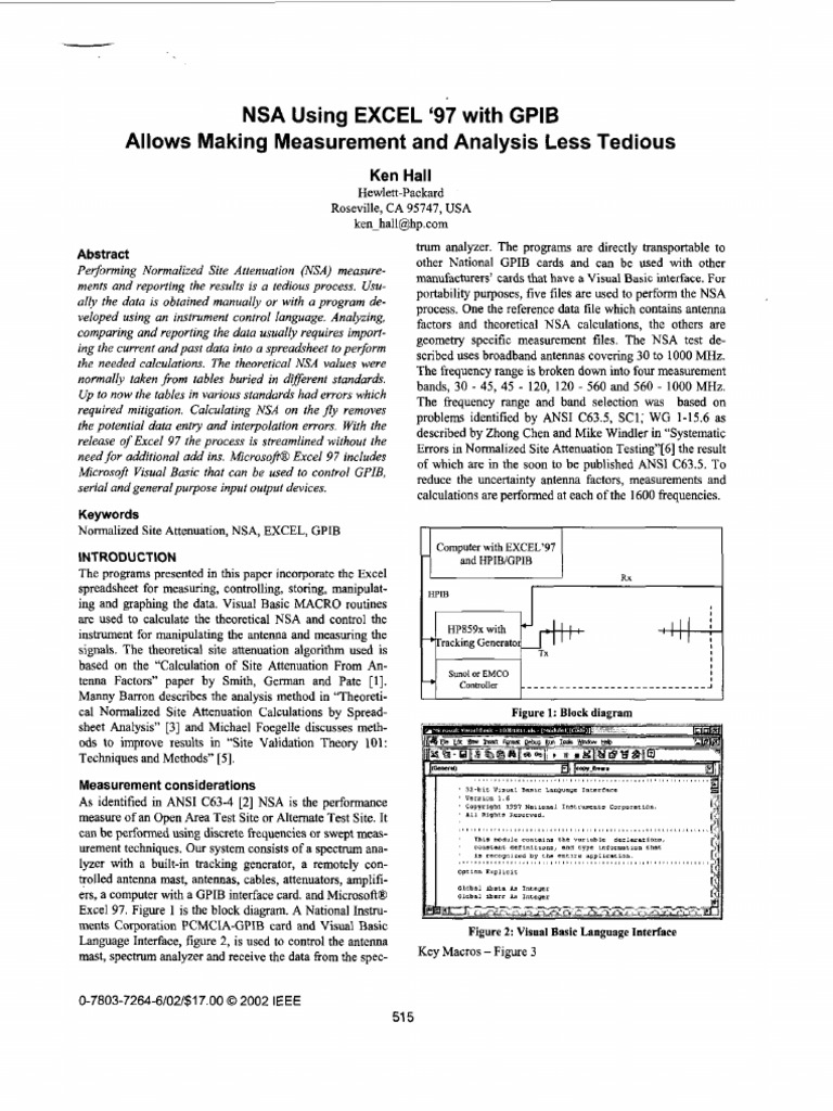 Streamlining NSA Measurements with Excel | PDF | Microsoft Excel ...