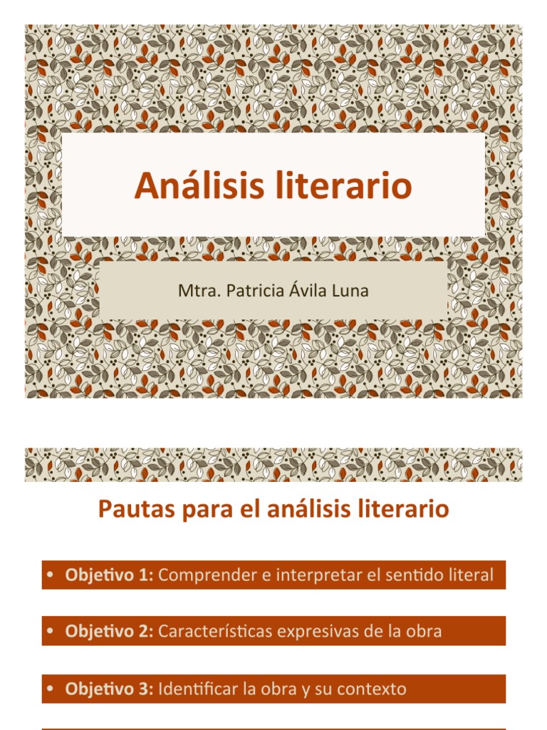 Pautas para el Análisis Literario | PDF