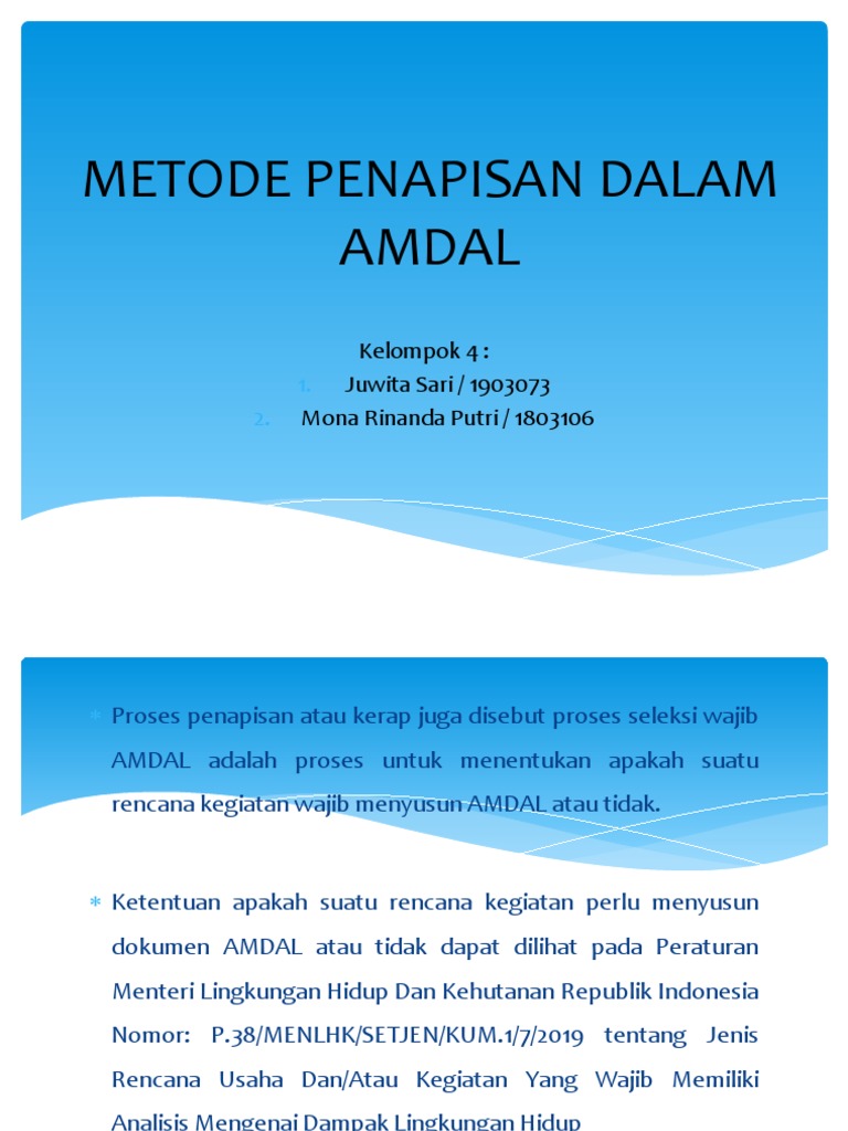 Metode Penapisan Dalam Amdal | PDF