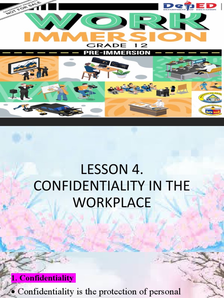 Work Immersion Lesson 4. | PDF | Confidentiality | Computer File