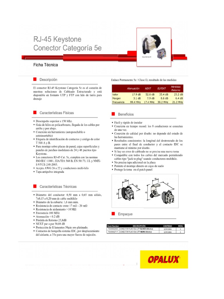Placa Toma de Data, Opalux - Ficha Tecnica | PDF