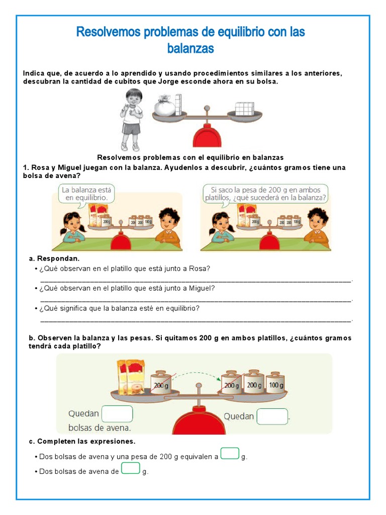 3°_FICHA_MAT_resolvemos_problemas_de_equilibrio_con_las_balanzas | PDF