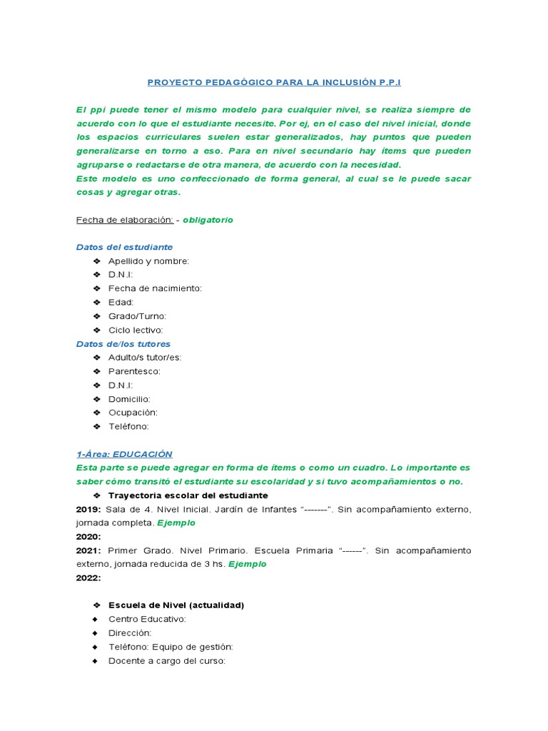 Modelo Ppi General y Especificaciones | PDF | Maestros | Salón de clases