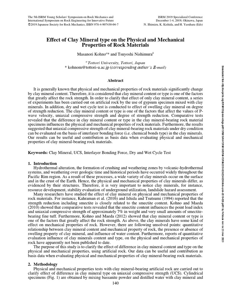 Isrm Ysrm 2019 026 | Download Free PDF | Young's Modulus | Clay