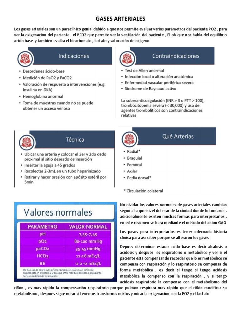 Gases Arteriales | PDF | Química | Metabolismo