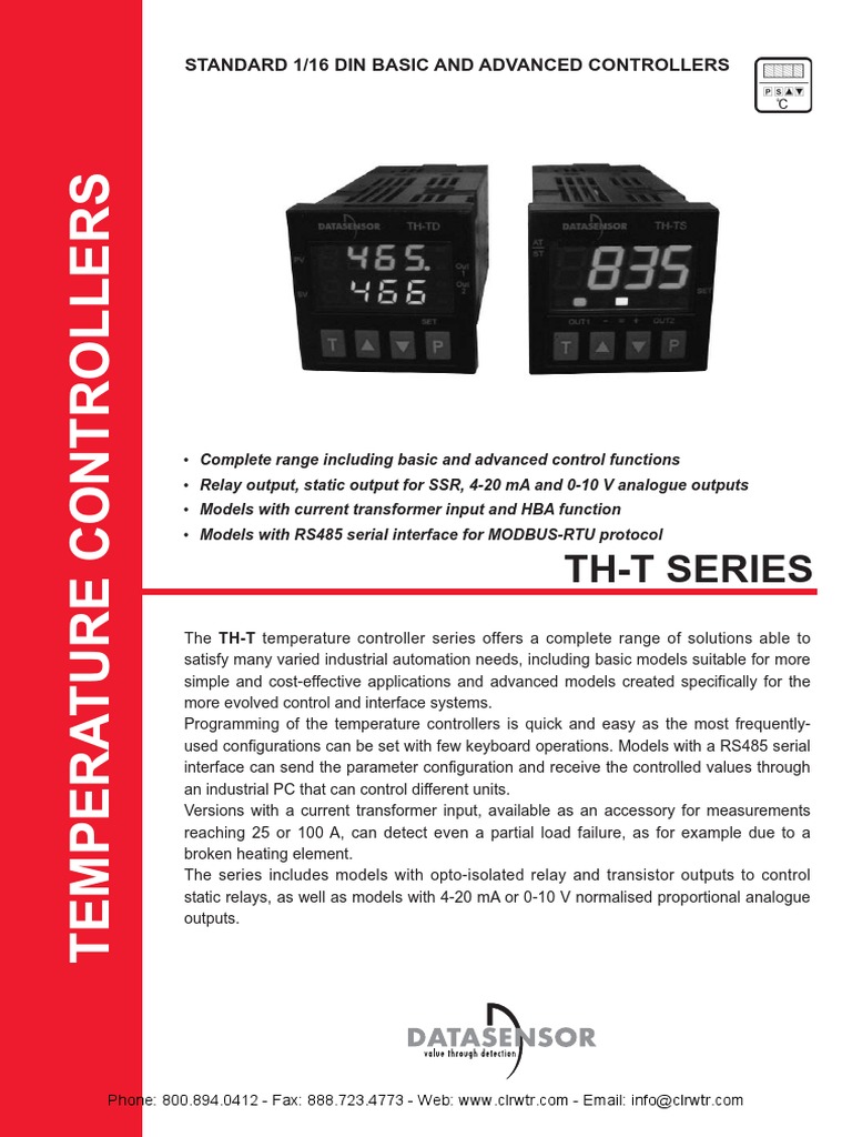 Datasensor Tht Temperature Controllers | PDF | Relay | Computer Engineering