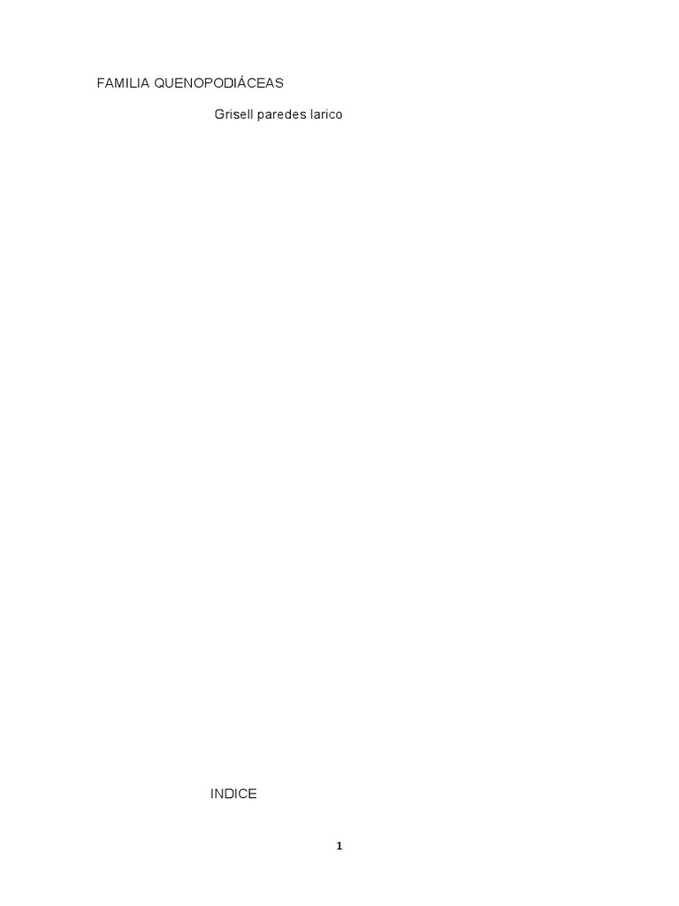 Familia Quenopodiáceas | PDF | Flores | Espinacas