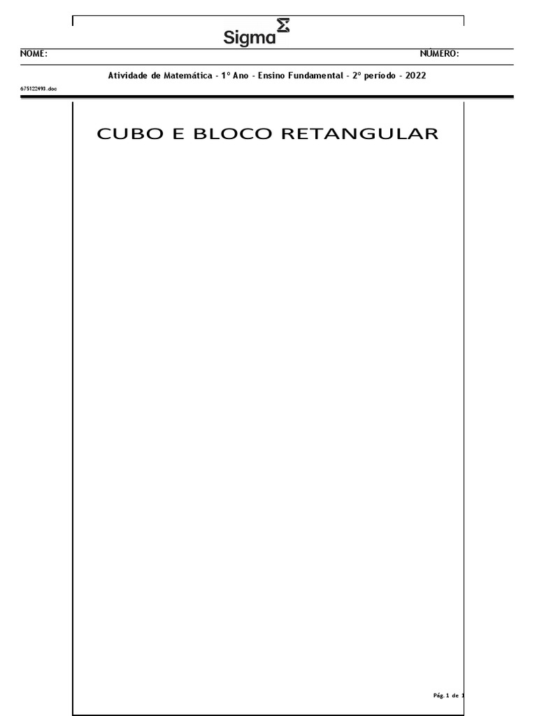 11V1Mat - 02 - 2022 CUBO E BLOCO RETANGULAR | PDF