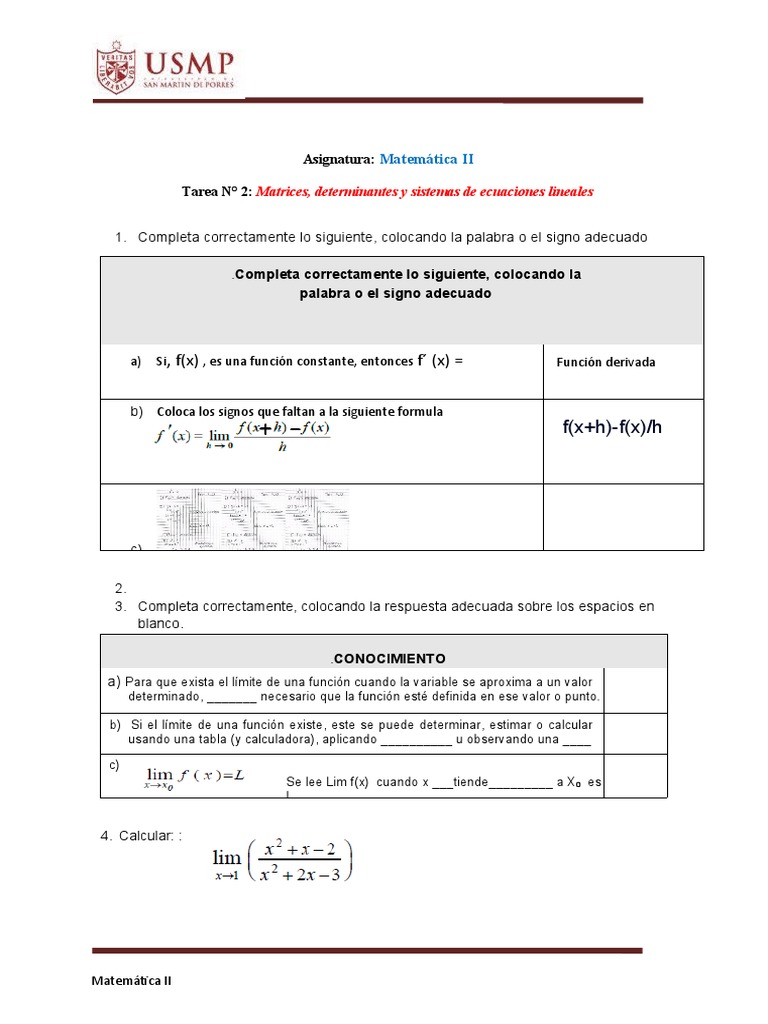 completar tarea 17 de junio matematica 2 | PDF