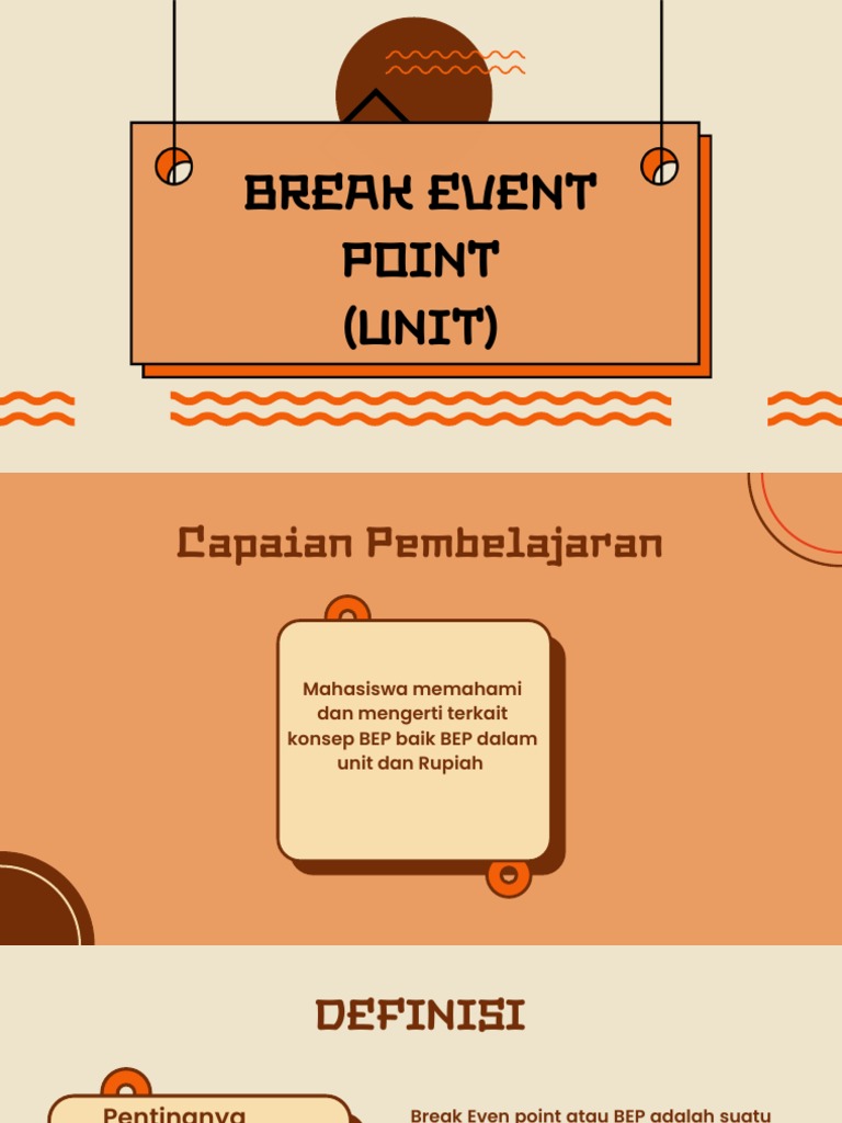 BREAK EVENT POINT (Pendahuluan) | PDF