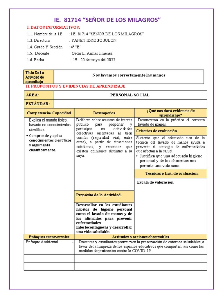 Actividad 3 Semana 4 Dia 23 de Mayo Personal Social | PDF | Evaluación ...