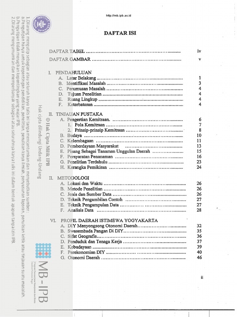 BAHAN TESIS DAFTAR ISI | PDF