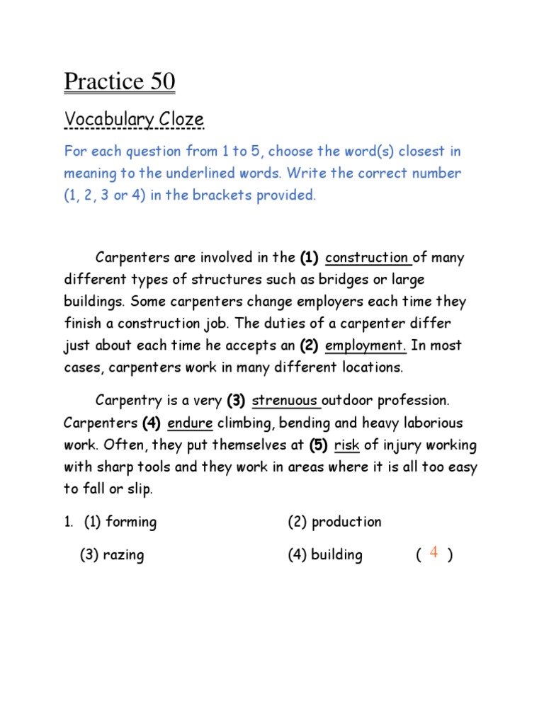 Practice 50 | PDF | Carpentry