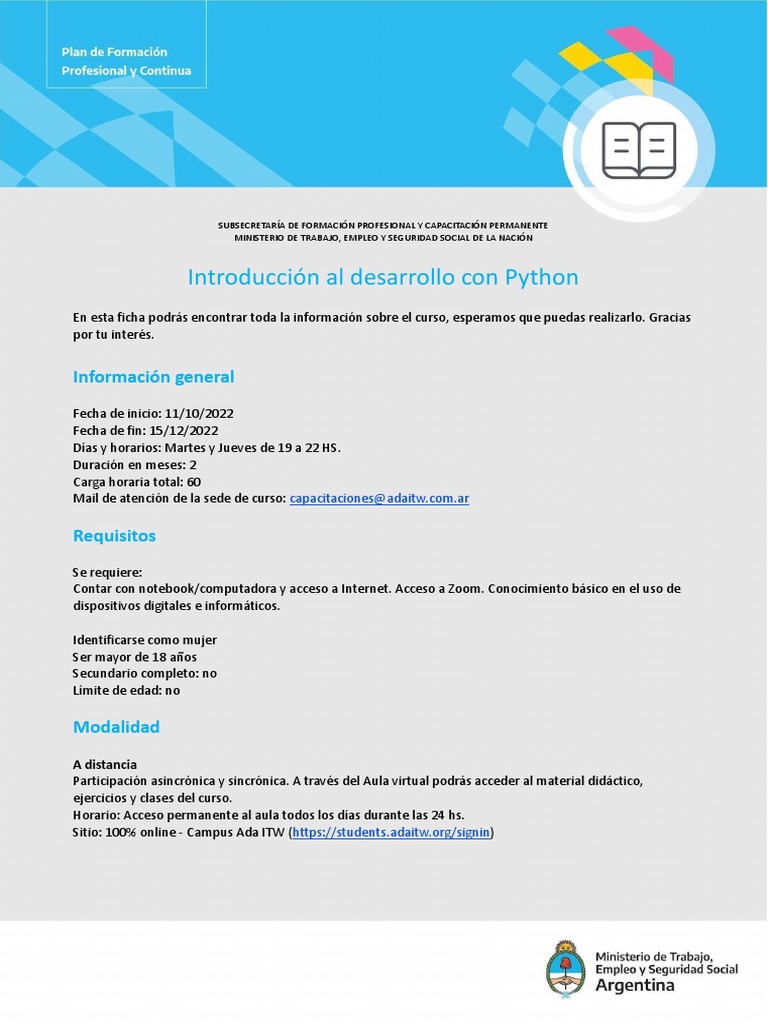 Introducción Al Desarrollo Con Python | PDF | Python (lenguaje de programación) | Usuario ...
