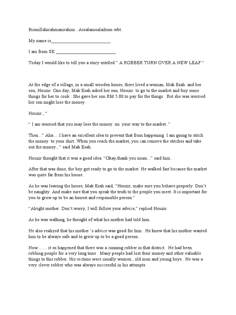 A Robber Turned A New Leaf 1 | PDF | Mystery, Thriller & Crime Fiction