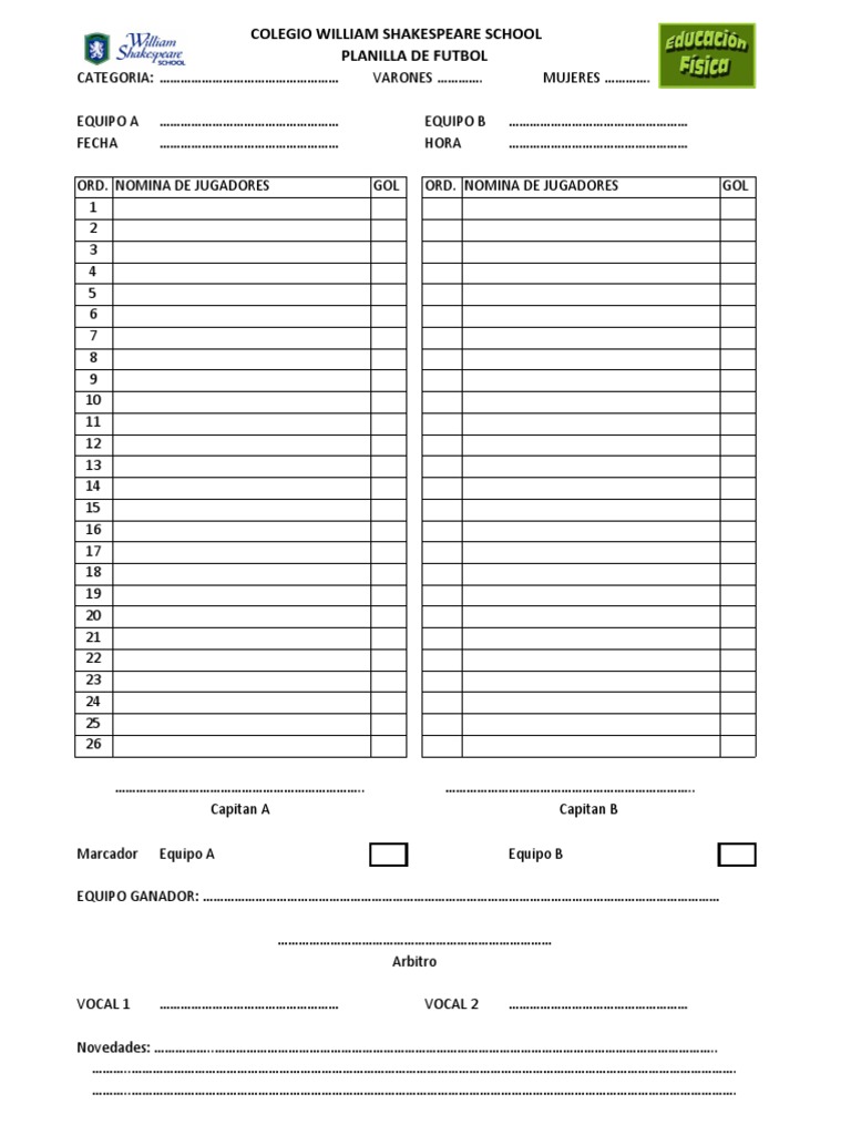 Planilla de Tenis de Mesa | PDF | Deportes | Juegos de pelota