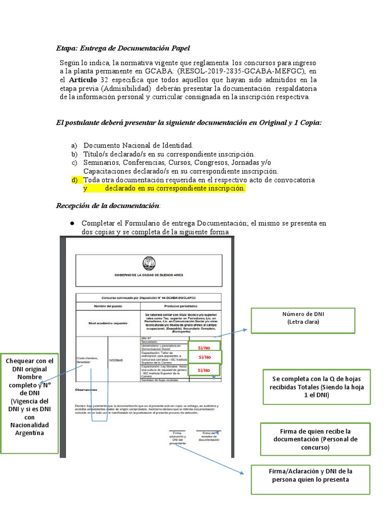 Instructivo-Etapa Entrega Docuemtacion Papel V00 | PDF