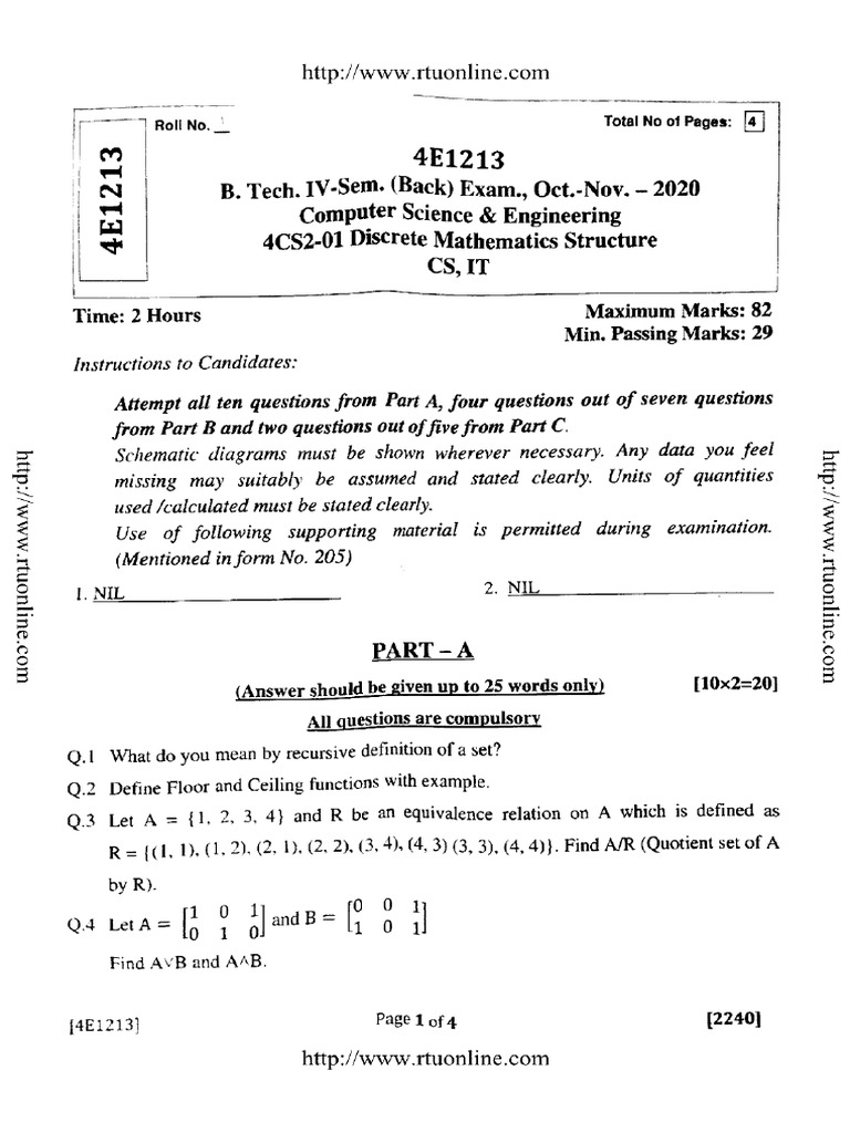 DMS Question Paper 2020 | PDF