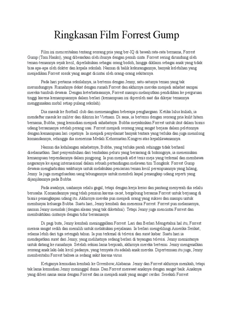Ringkasan Film Forrest Gump | PDF