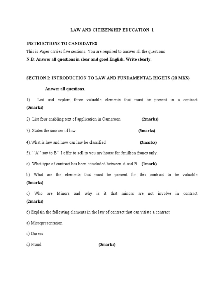 Law and Citizenship Education Guide | PDF | Insurance | Negotiable ...