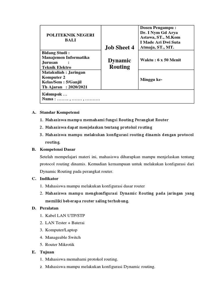 Job Sheet 4 | PDF