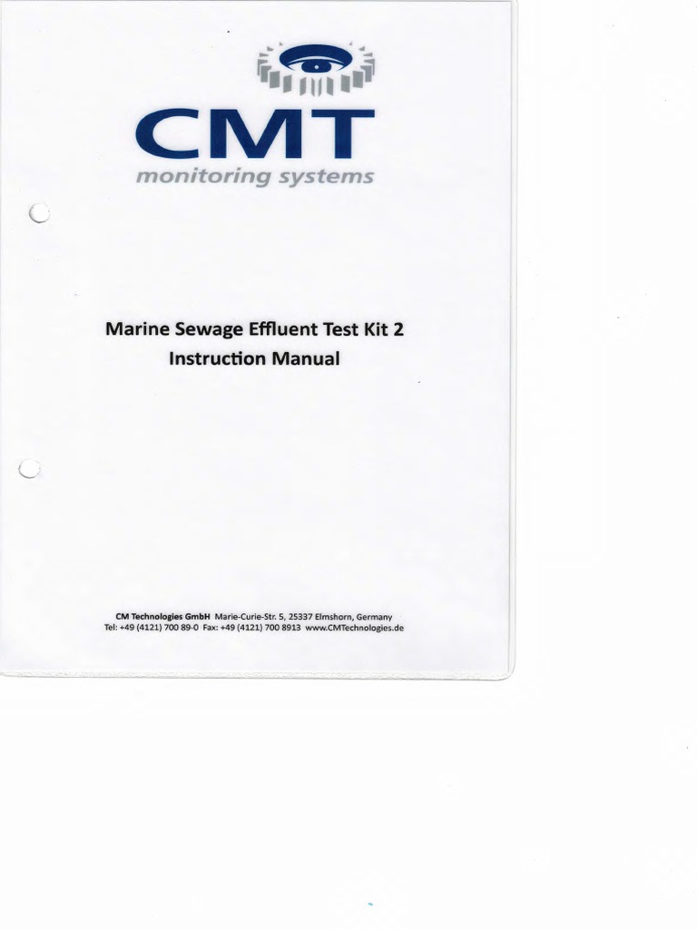 Marine Sewage Effluent Test Kit Guide | PDF | Sewage Treatment | Chemistry