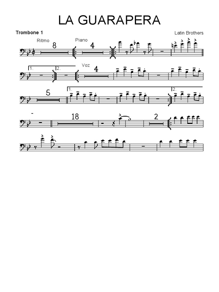 La Guarapera Trombone | PDF