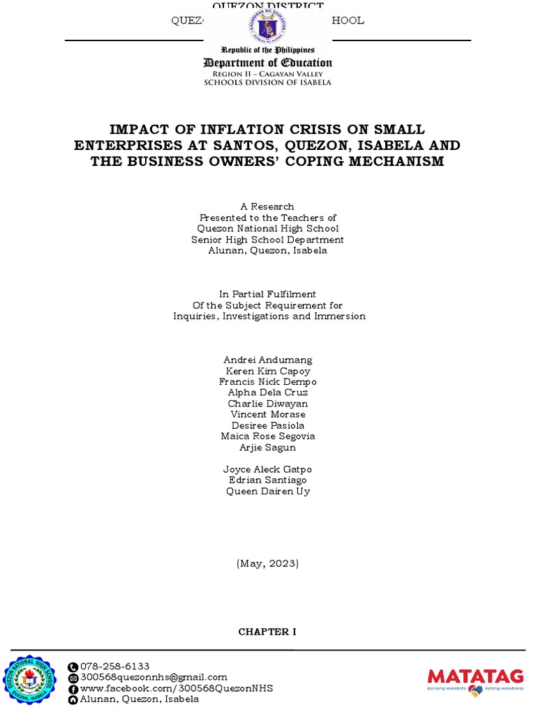 THE IMPACT OF INFLATION CRISIS ON SMALL ENTERPRISES AT SANTOS Updated ...