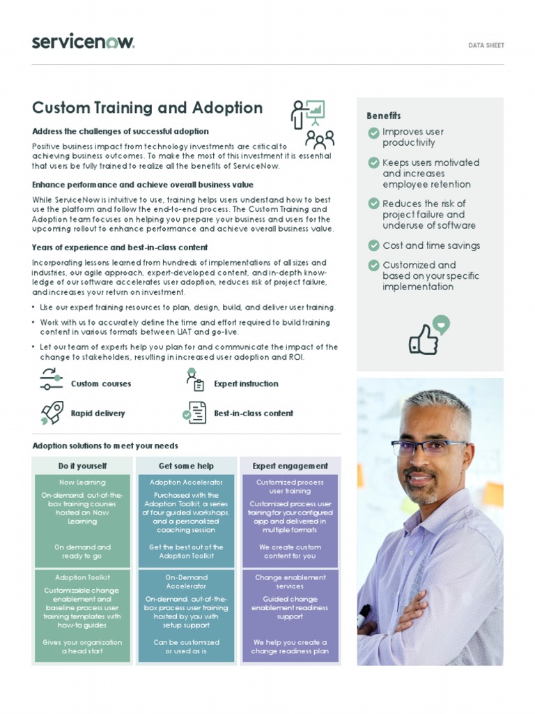 Servicenow Custom Training and Adoption Datasheet | PDF | Business ...