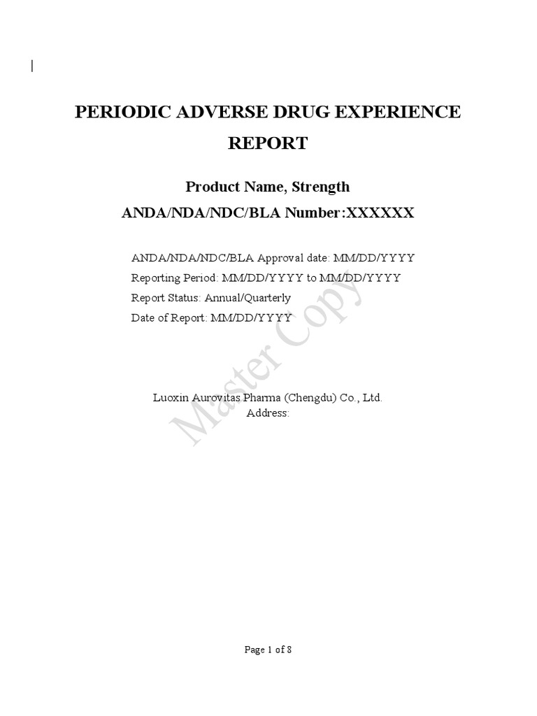 PADER Form (Form1) - Updated | PDF | Food And Drug Administration ...