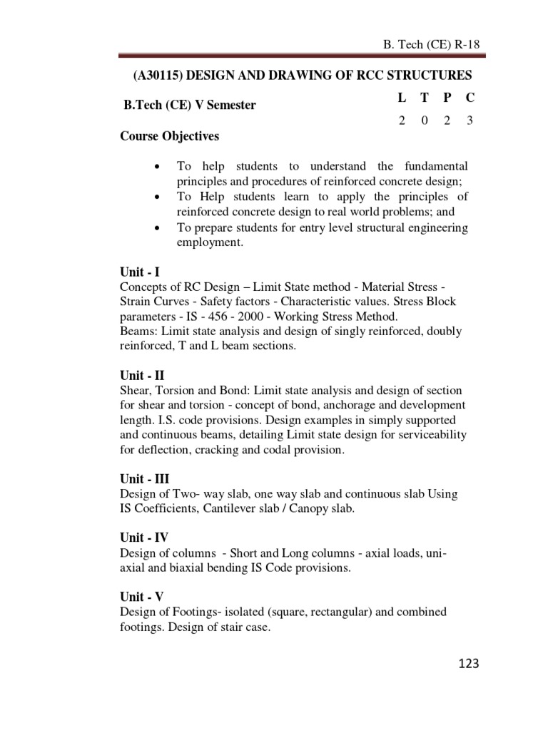 DDRS Syllabus | PDF | Beam (Structure) | Reinforced Concrete