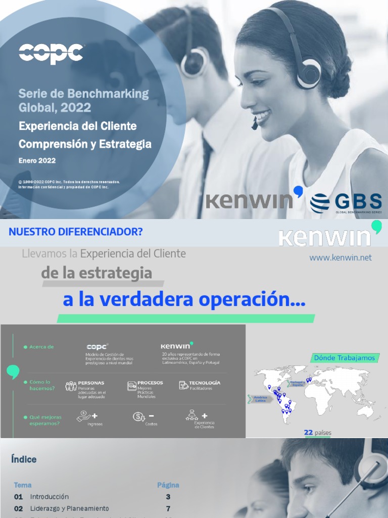 COPC Global BenchmarkingSeries2022 Experiencia Del Cliente Comprension ...