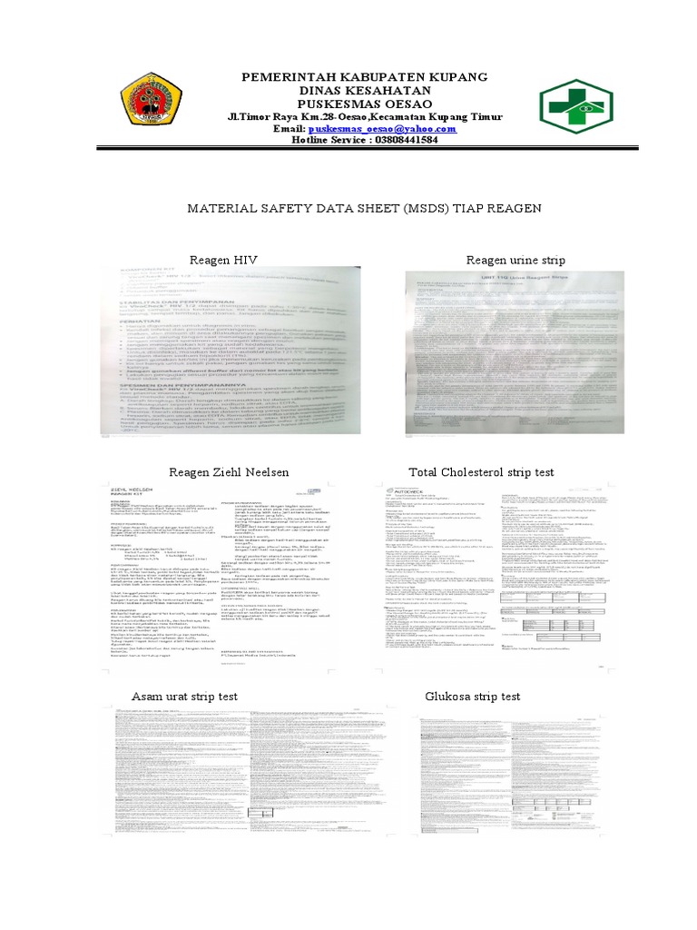 Material Safety Data Sheet (MSDS) Tiap Reagen | PDF