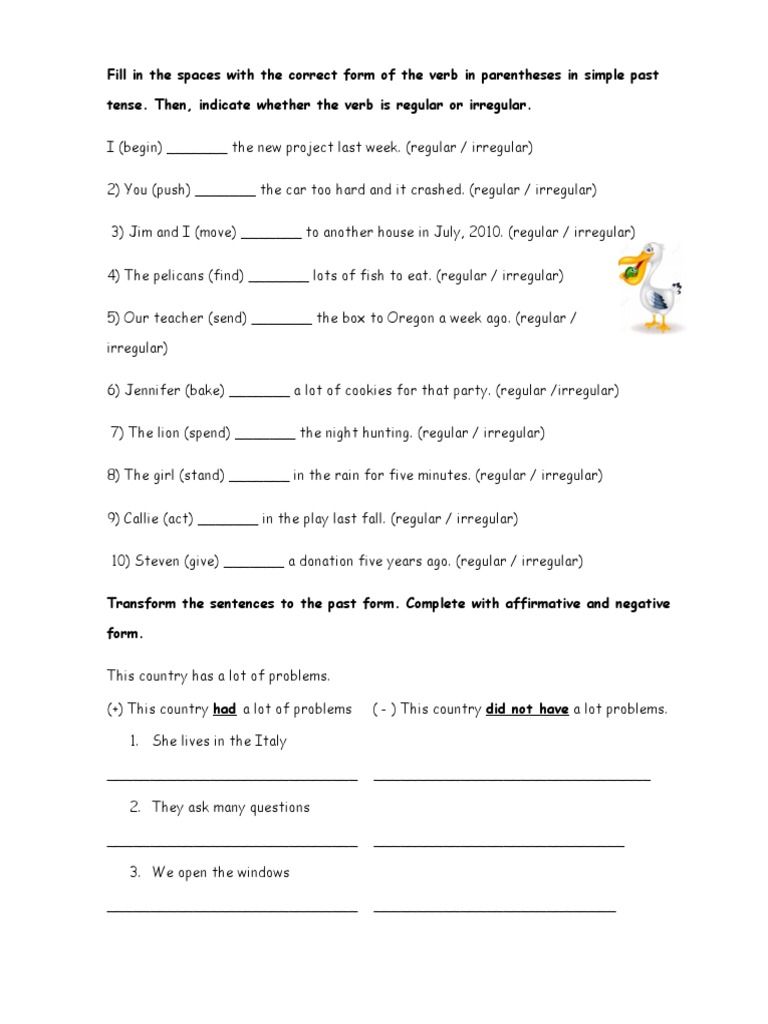 Simple Past Exercise Grammar Drills - 92735 | PDF | Cognitive Science ...