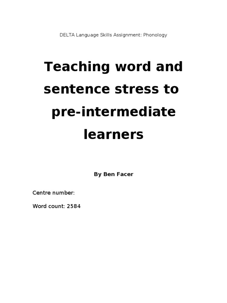 Teaching Sentence Stress to Learners | PDF | Stress (Linguistics ...