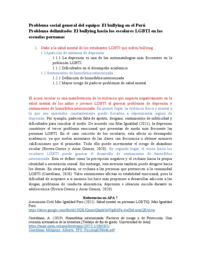 Ejemplo TB1-CPL1 2023 (Efectos) | PDF | Depresión (estado de ánimo) | Homofobia