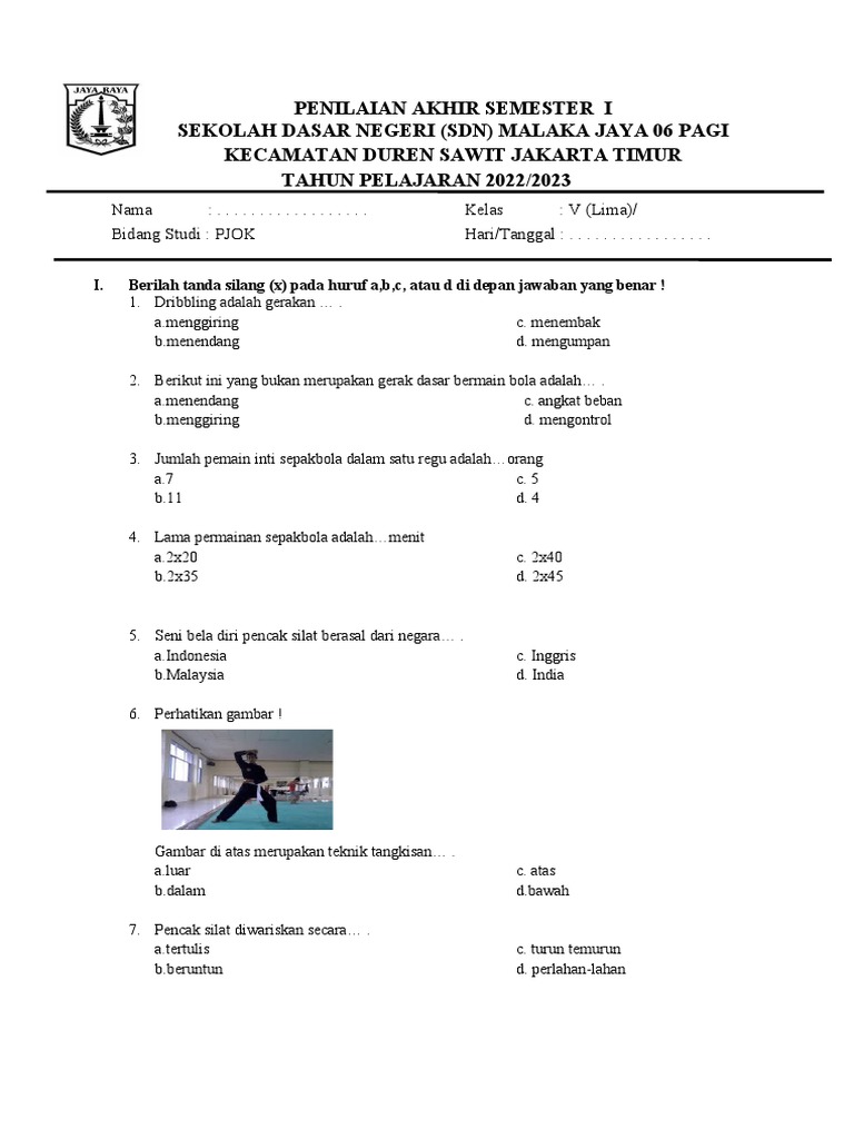 Soal Pas Pjok Kelas 5 | PDF