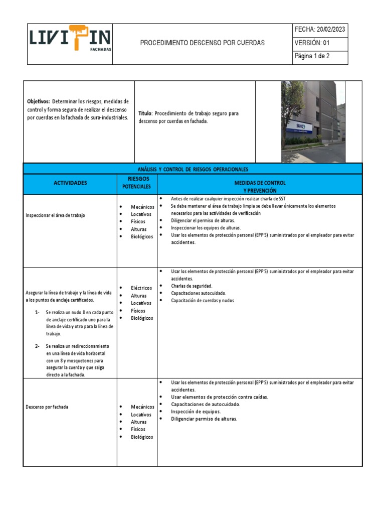 Procedimientos de Trabajo Seguro | PDF