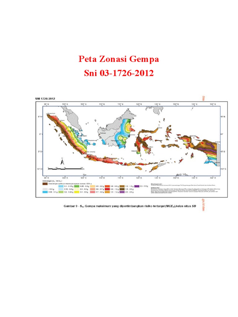 Peta Zonasi Gempa SNI 03-1726-2012 | PDF