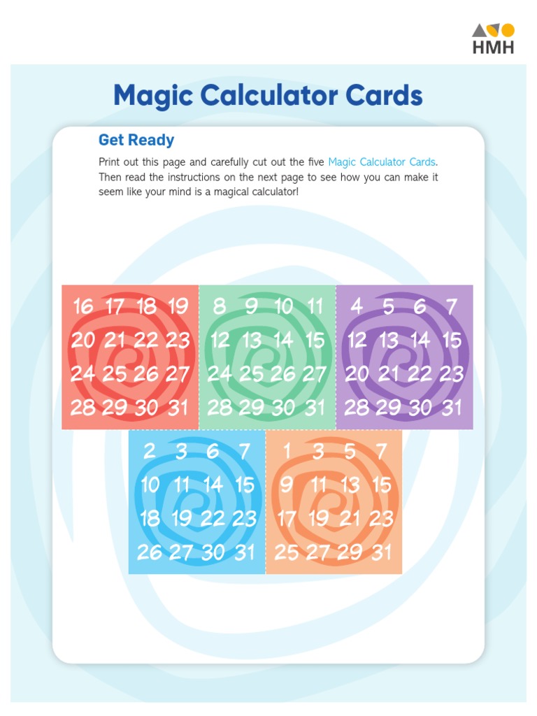 Math Activity Magic Calculator Cards | PDF
